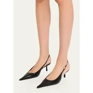 Saint Laurent Vendome Leather Slingback Pumps