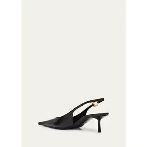 Saint Laurent Vendome Leather Slingback Pumps