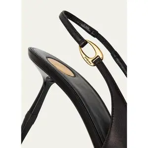 Saint Laurent Vendome Leather Slingback Pumps
