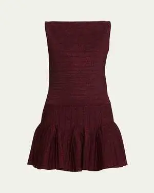 Retrofete Audrina Metallic Knit Mini Dress - Maroon
