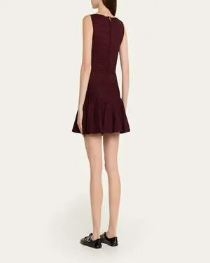 Retrofete Audrina Metallic Knit Mini Dress - Maroon