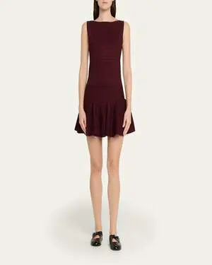 Retrofete Audrina Metallic Knit Mini Dress - Maroon