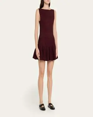 Retrofete Audrina Metallic Knit Mini Dress - Maroon