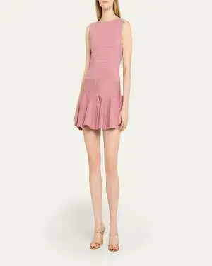 Retrofete Audrina Metallic Knit Mini Dress - Maroon
