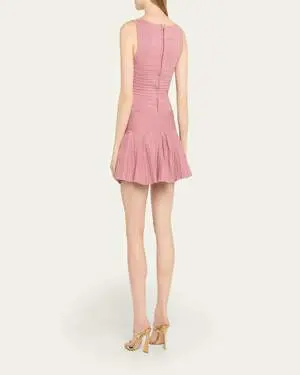 Retrofete Audrina Metallic Knit Mini Dress - Maroon