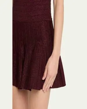 Retrofete Audrina Metallic Knit Mini Dress - Maroon