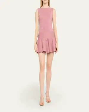Retrofete Audrina Metallic Knit Mini Dress - Maroon