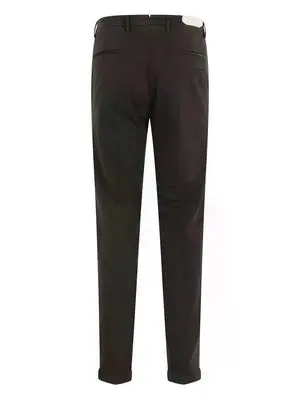 BRIGLIA 1949 Logo-patch Cuffed Trousers - Brown