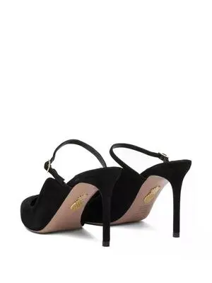 AQUAZZURA Suede Ankle Strap Stiletto Pumps