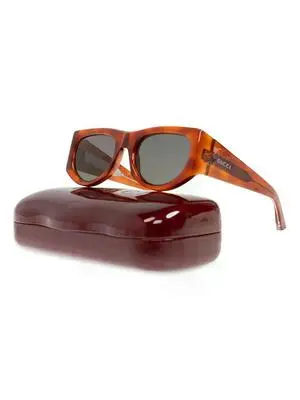 Gucci Oval Frame Sunglasses - Brown