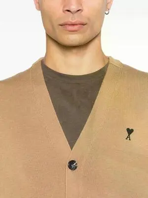 AMI Paris Button-front Cardigan With Embroidered Logo