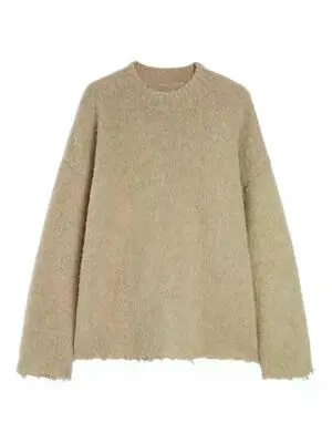 JIL SANDER Brushed Frayed-hem Wool Sweater