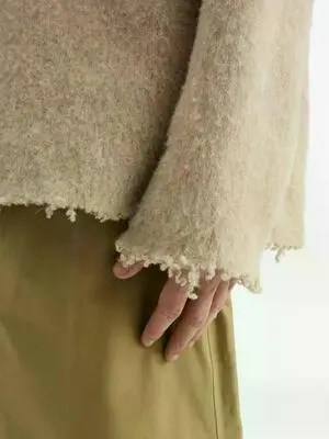 JIL SANDER Brushed Frayed-hem Wool Sweater