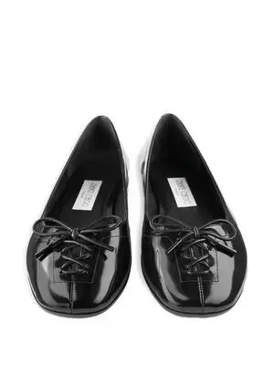 JIMMY CHOO Scarlett Lace-up Bow Ballerina Flats