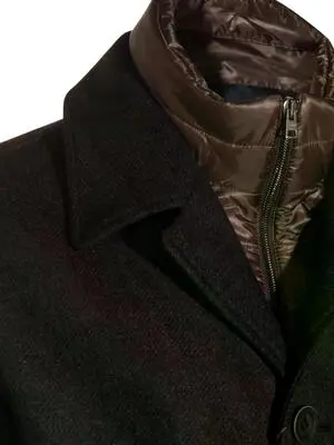 Herno Button-fastening Coat With Detachable Liner - Black