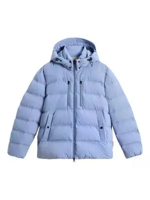 Woolrich Stretch Hooded Puffer Jacket - Blue