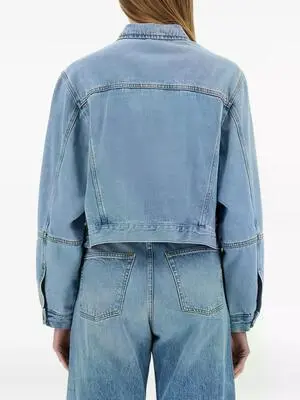 ALYSI Puffed-sleeve Denim Trucker Jacket