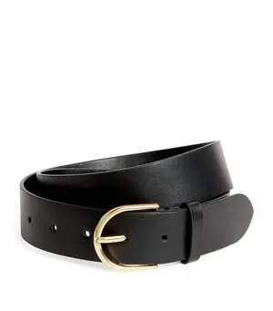 Maje Leather Belt With Chain Detail - Black