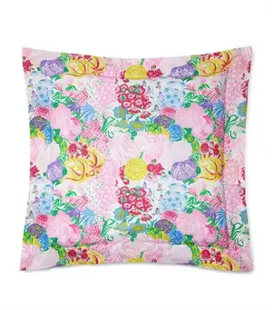 PRATESI Cotton Millefiori Square Pillowcase - Pink
