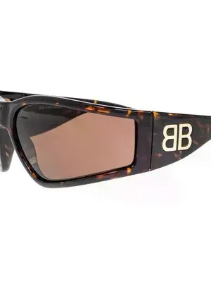 Balenciaga Tortoiseshell Shield Sunglasses
