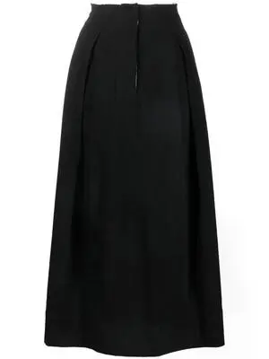UMA WANG Raw-edge Pleated Long Skirt