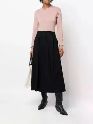 UMA WANG Raw-edge Pleated Long Skirt