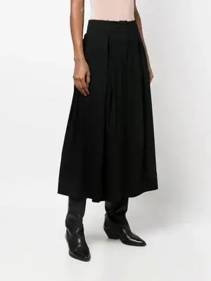 UMA WANG Raw-edge Pleated Long Skirt