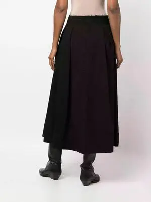 UMA WANG Raw-edge Pleated Long Skirt