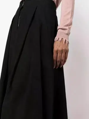 UMA WANG Raw-edge Pleated Long Skirt