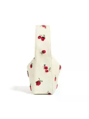 Khaite Elena Small Floral-embroidered Leather Shoulder Bag