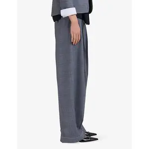 Marni Checked Wide-leg Stretch-woven Trousers
