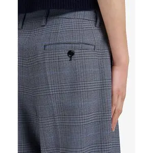Marni Checked Wide-leg Stretch-woven Trousers