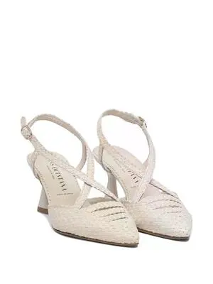 TONI PONS Woven Leather Ankle-strap Pumps