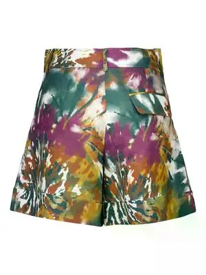 PAULA Pleated Tie-dye Shorts