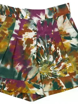 PAULA Pleated Tie-dye Shorts