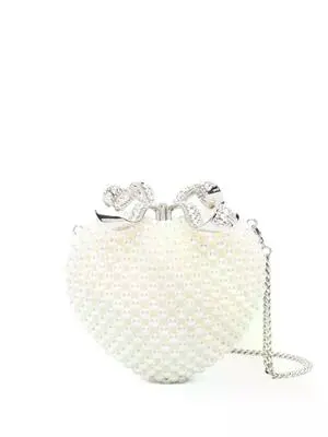 SELF-PORTRAIT Pearl Heart Clutch Neutrals