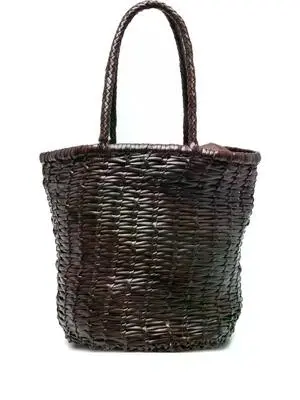 Dragon Diffusion Woven Leather Bucket Bag