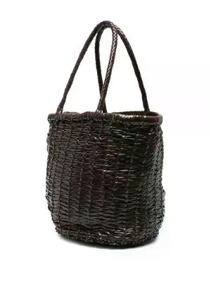 Dragon Diffusion Woven Leather Bucket Bag