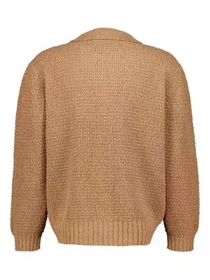 Commas Textured-knit Cardigan - Brown
