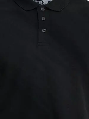 ALTUM Short-sleeve Buttoned Polo Shirt - Black