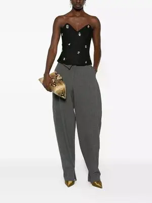 David Koma Crystal-embellished Corset Top