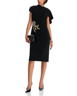 Rickie Freeman For Teri Jon Embellished Cape Dress