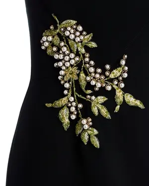 Rickie Freeman For Teri Jon Embellished Cape Dress