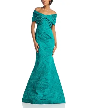 Rickie Freeman For Teri Jon Textured Mermaid Gown