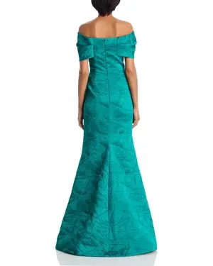 Rickie Freeman For Teri Jon Textured Mermaid Gown