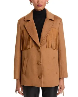 Cinq À Sept Keeley Fringe Trim Coat