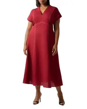ESTELLE Arden Empire Waist Dress - Raspberry