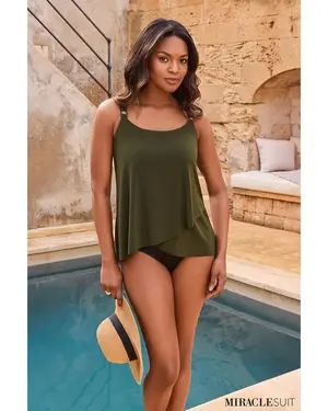 Miraclesuit Razzle Dazzle Tankini Top - Nori