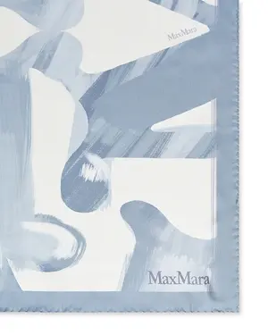 Max Mara Carre Silk Scarf - Light Blue