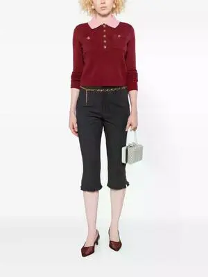 SELF-PORTRAIT Contrast-collar Polo Top